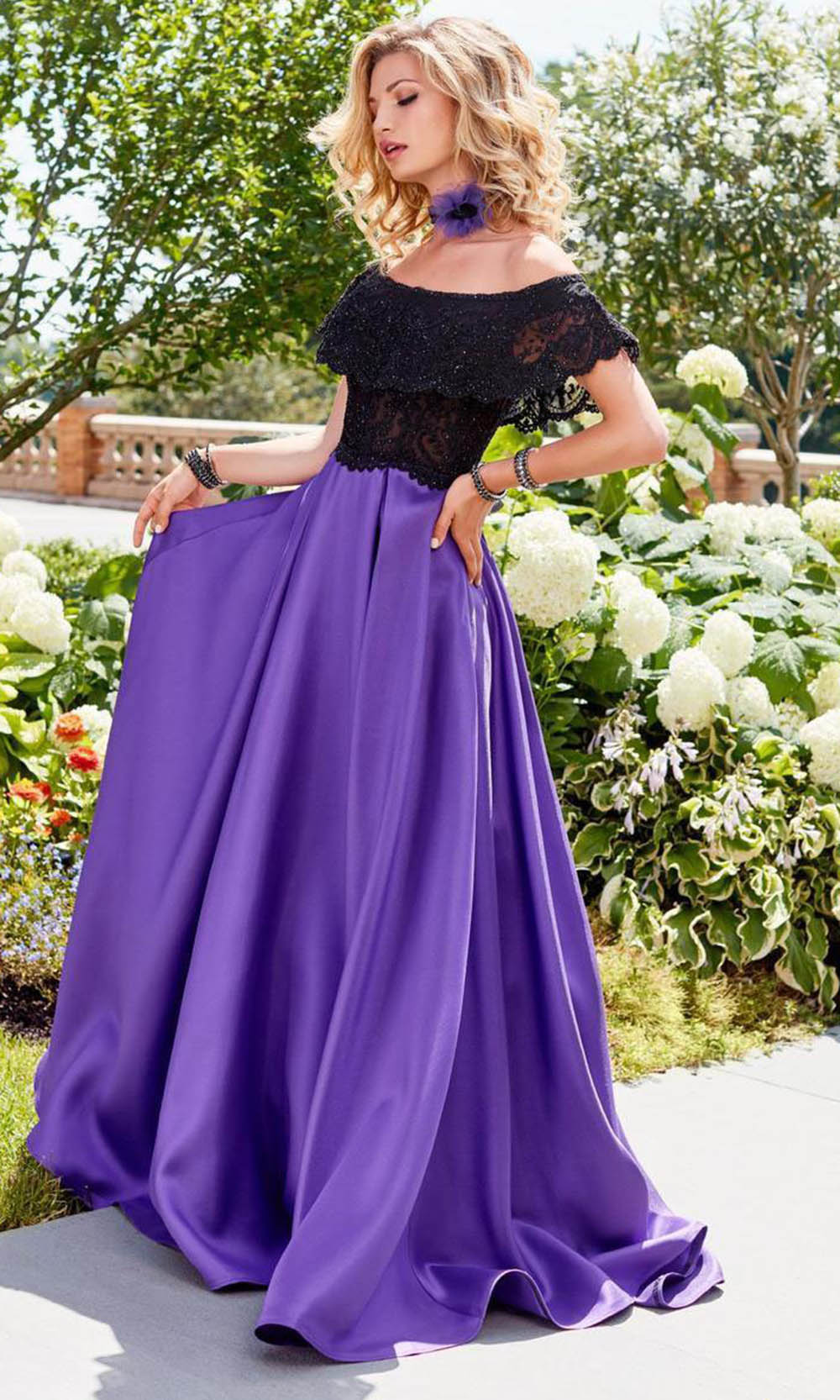 Clarisse 3582sc Flounce Off Shoulder Mikado A Line Gown Adasa
