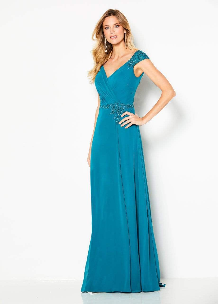 Cameron Blake 219684 - Long Chiffon Sheath Dress - Chiffon And Beading ...