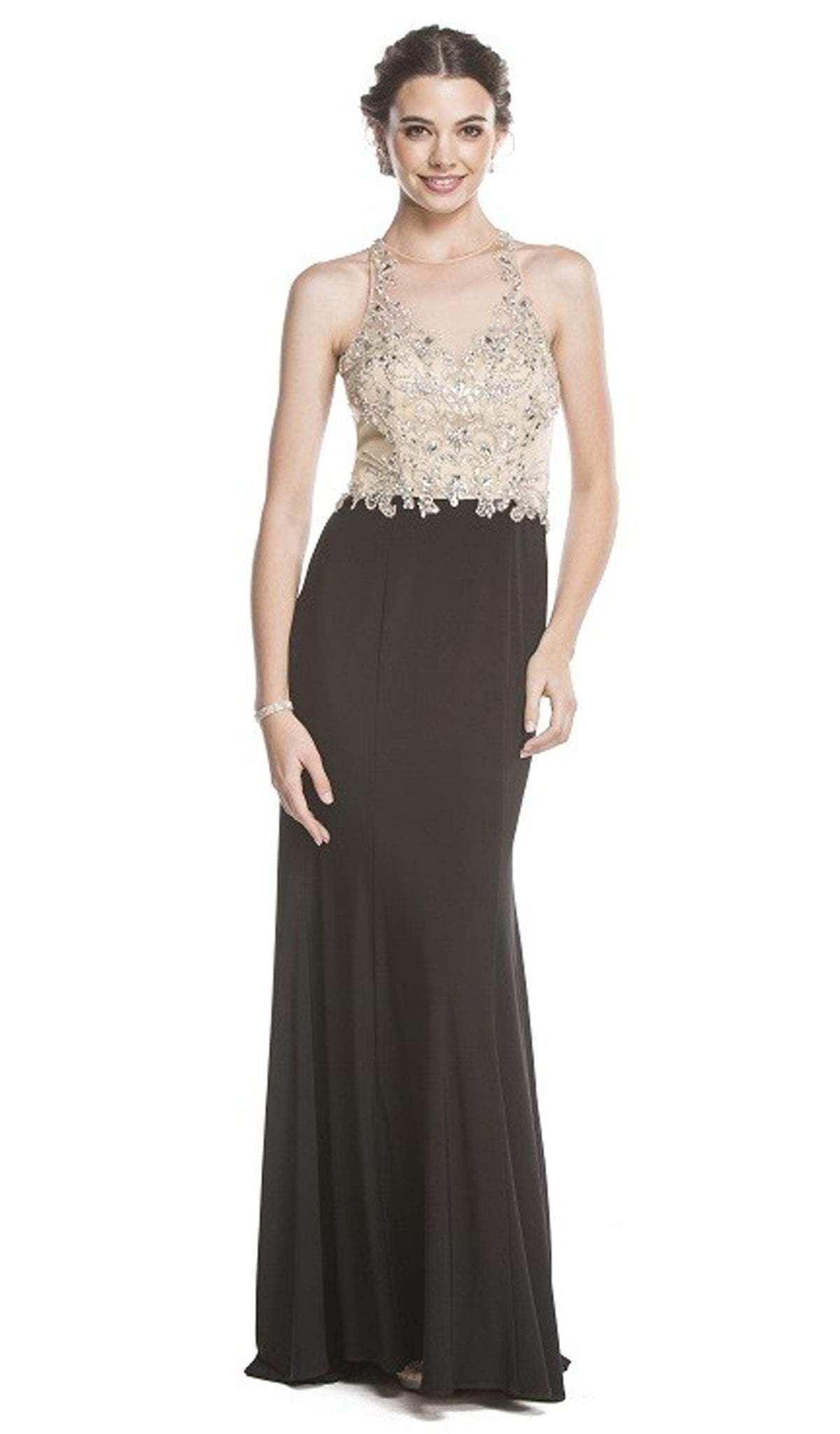 Aspeed Design L1590 - Long Sheath Dress - Sleeveless, Fitted, Beaded ...