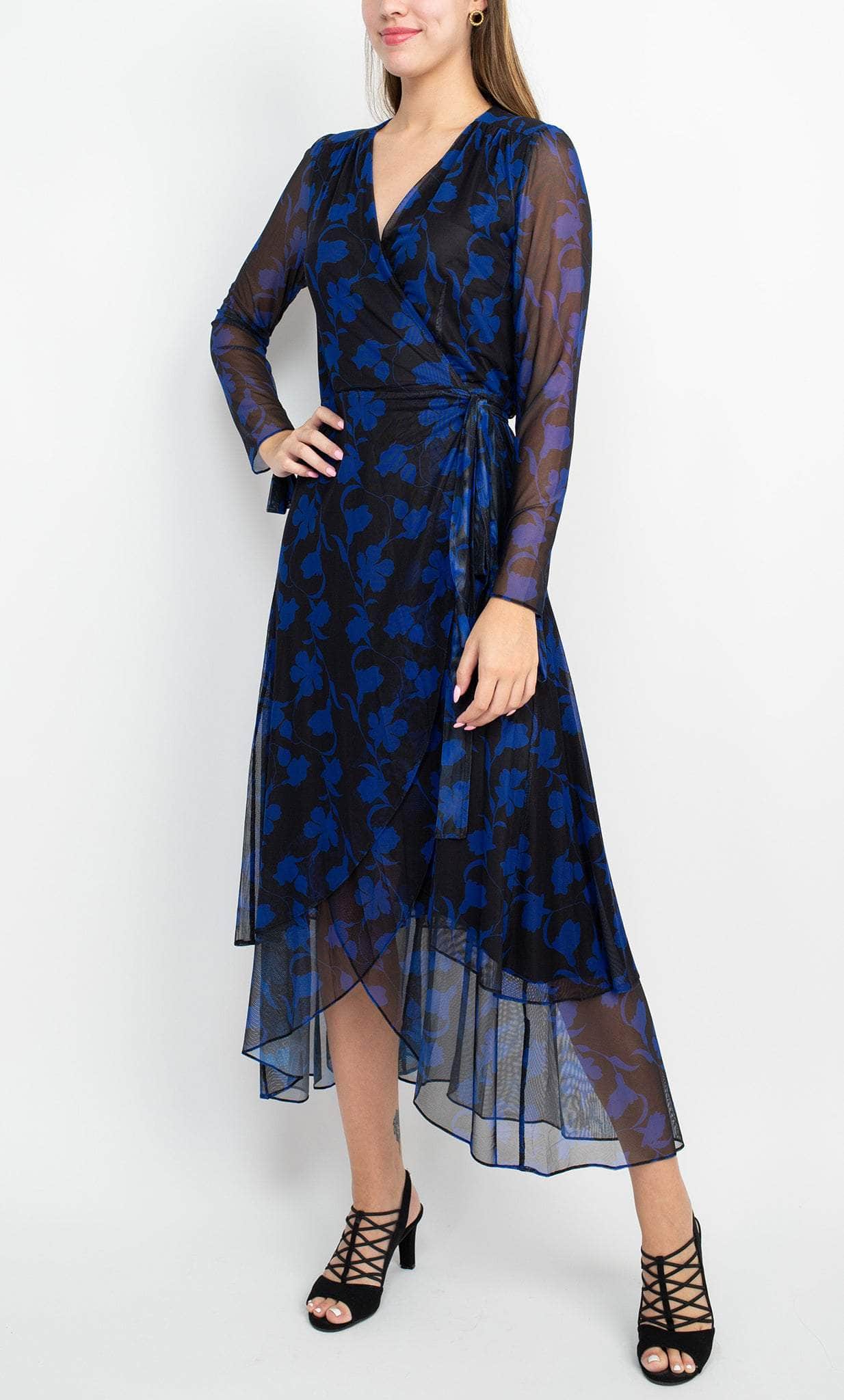 Laundry HU05D34 - High-Low Power Mesh A-Line Dress - Surplice, Full ...